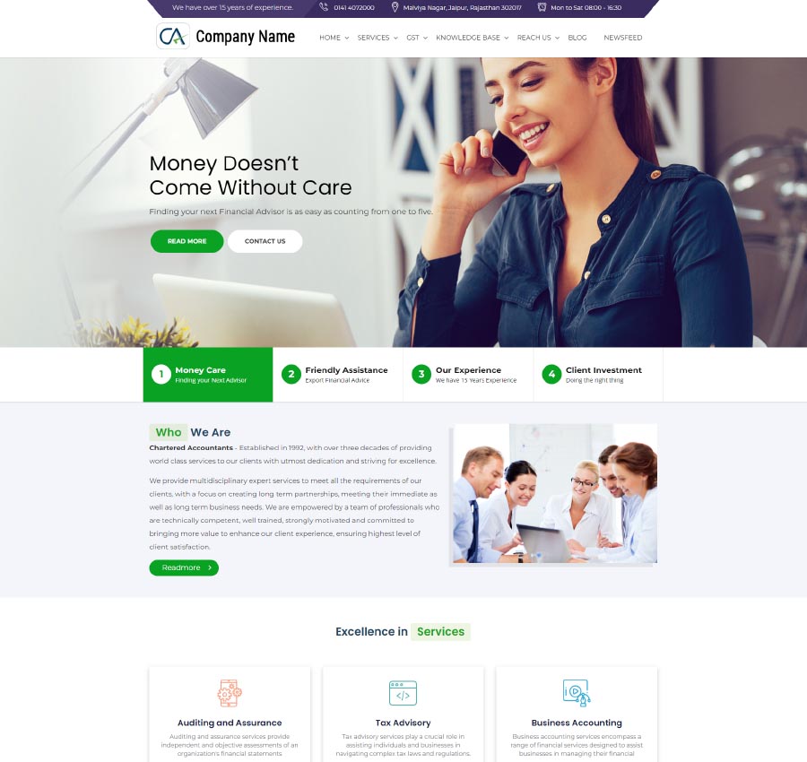 Get Responsive Website Design For CA Templates & Theme