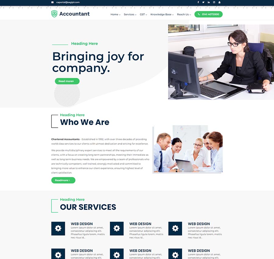 Get Responsive Website Design For CA Templates & Theme