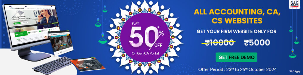Flat 50% Off Diwali Offer for Tax & Accounting Websites!