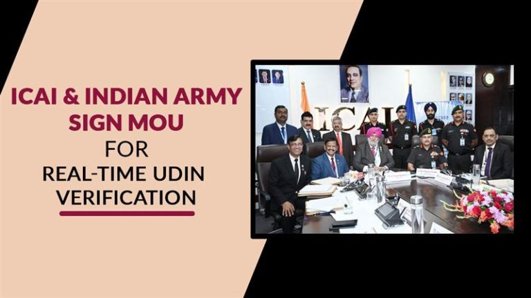 ICAI & Indian Army Sign MoU for Real-Time UDIN Verification